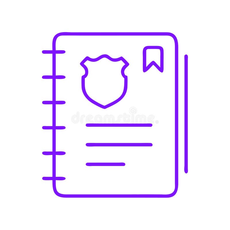 Police Notebook with Badge and Bookmark Vector for Security and Law ...