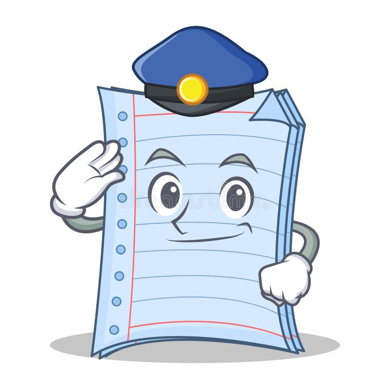 Police Notebook Character Cartoon Style Stock Vector - Illustration of ...