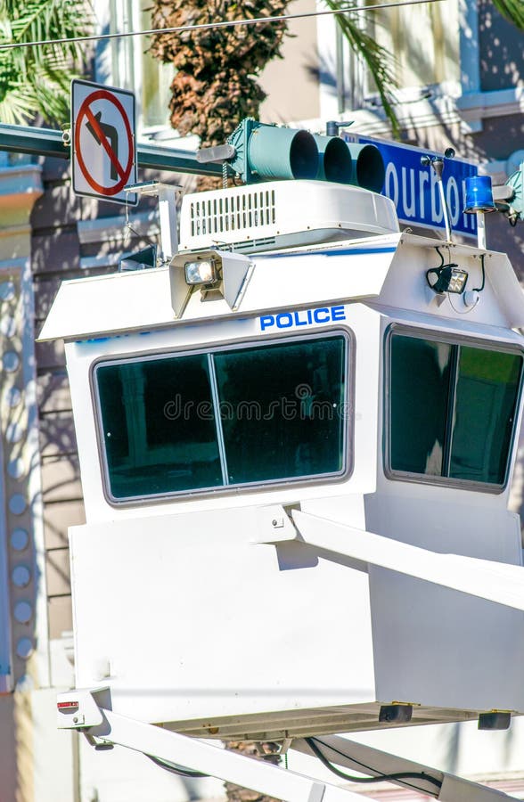 Police Observation Box on the Top of the City Street Editorial Stock ...