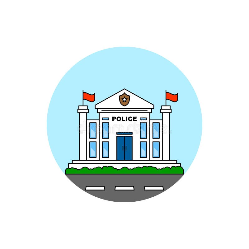 Police Office Building Cityscape Icon. Stock Illustration ...