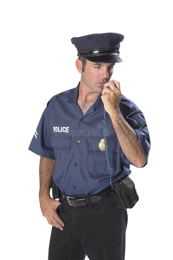 Police Officer Full Body Profile Stock Photo - Image of belt, collar ...