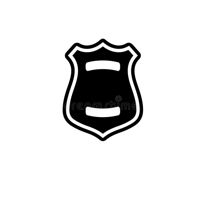 Police Officer Badge, Sheriff Shield Solid Flat Vector Icon Isolated on White Background Stock ...