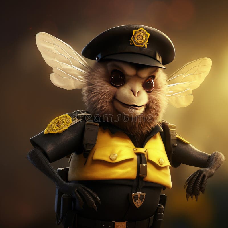 Police Officer Bee, Bee Art Stock Illustration - Illustration of ...