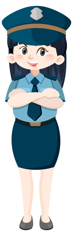 Police Officer Cartoon Character On White Background Stock Vector
