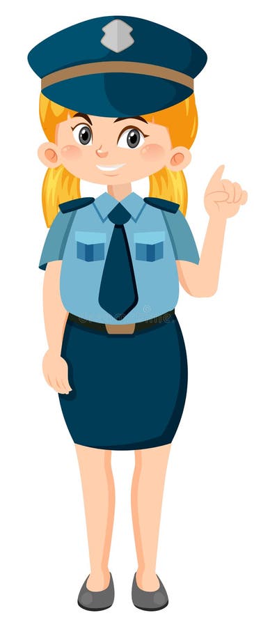 Police Officer Cartoon Character On White Background Stock Vector