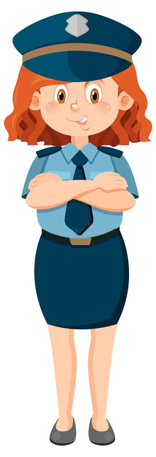 Police Officer Cartoon Character On White Background Stock Vector