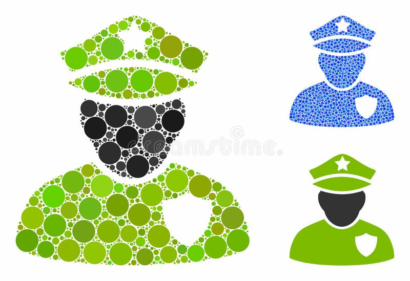 Police Officer Composition Icon of Circle Dots Stock Illustration ...