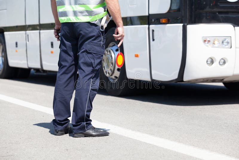 Police Officer Controlling Traffic Stock Photo - Image of ...