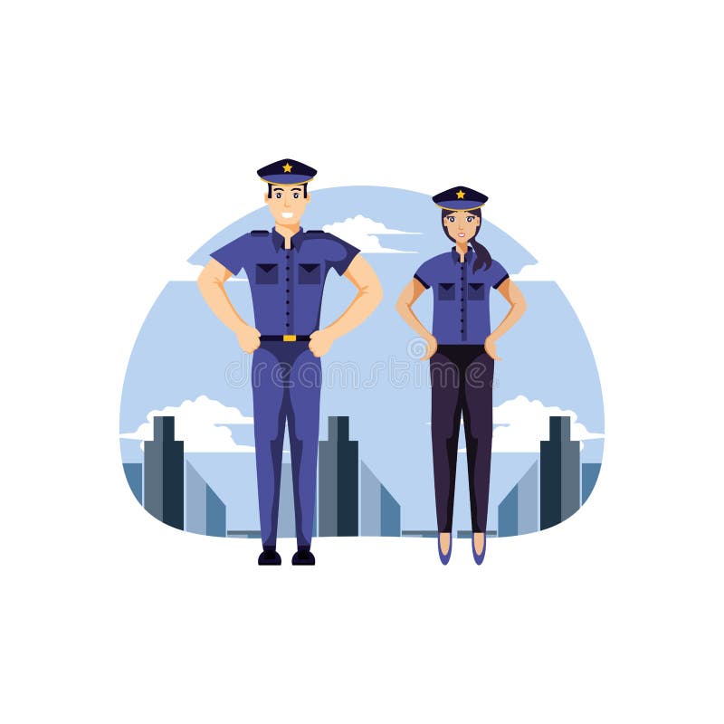 Police Couple Illustration Stock Illustrations – 811 Police Couple ...