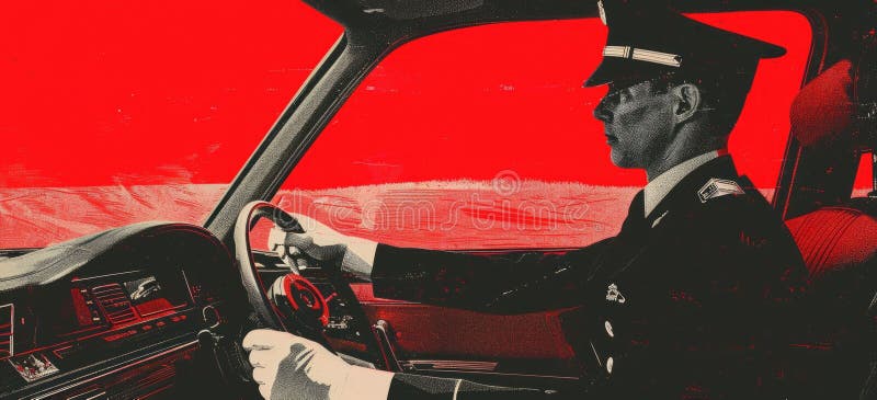 A Police Officer is Driving a Red Car AIGZ01 Stock Photo - Image of ... A Police Officer is Driving a Red Car AIGZ01 Stock Photo - Image of ...