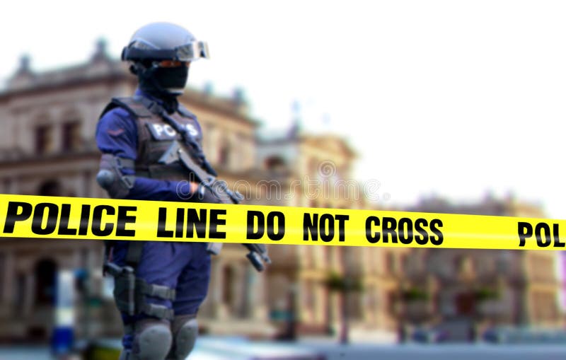 Police Officer on Duty Standing on Standby Position Stock Image - Image ...