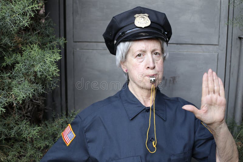 Police Officer Gesturing with Palm of Hand Stock Photo - Image of ...