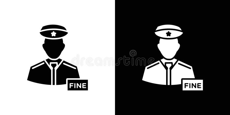 Police Officer Giving Fine Icon Isolated Flat Vector in Outline Stock ...