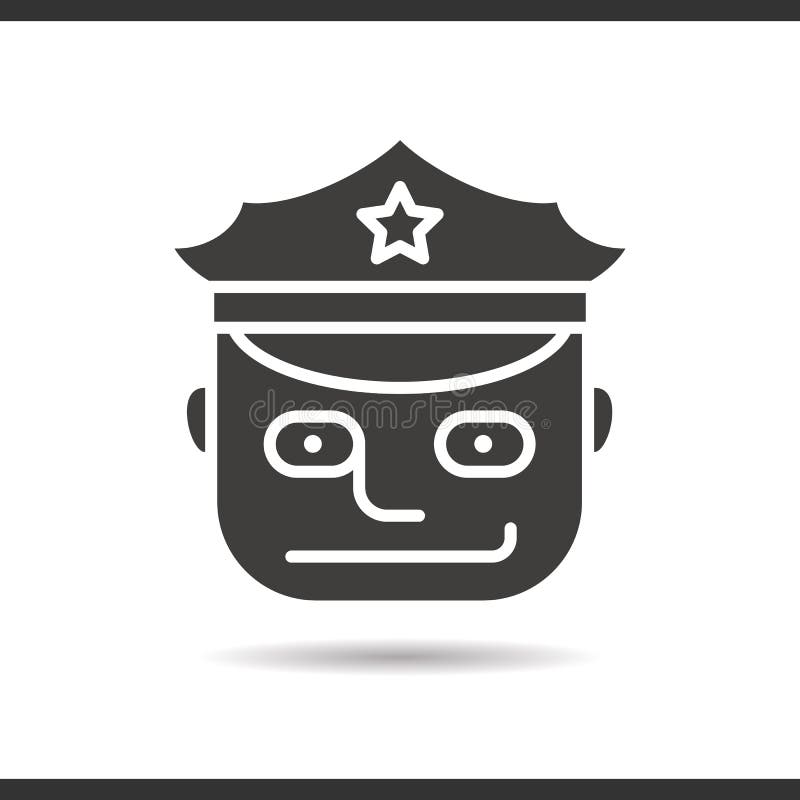 Police Officer Icon. Drop Shadow Symbol. Stock Vector - Illustration of ...
