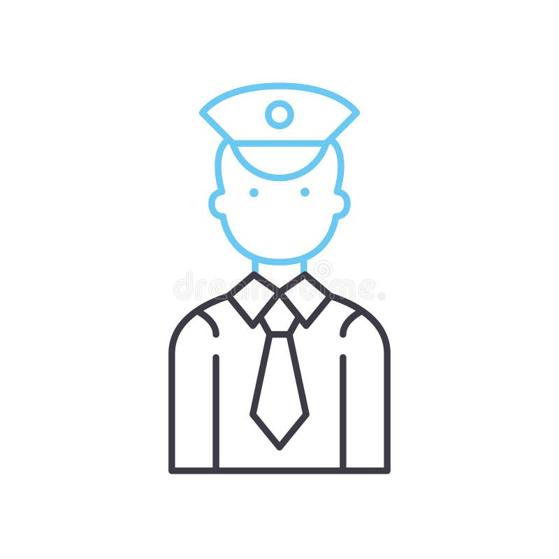 Police Car Line Icon Outline Symbol Vector Illustration Concept Sign
