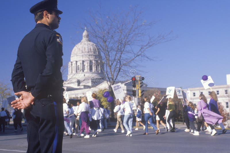 Police Officer Observing Pro-choice March Editorial Photo - Image of ...