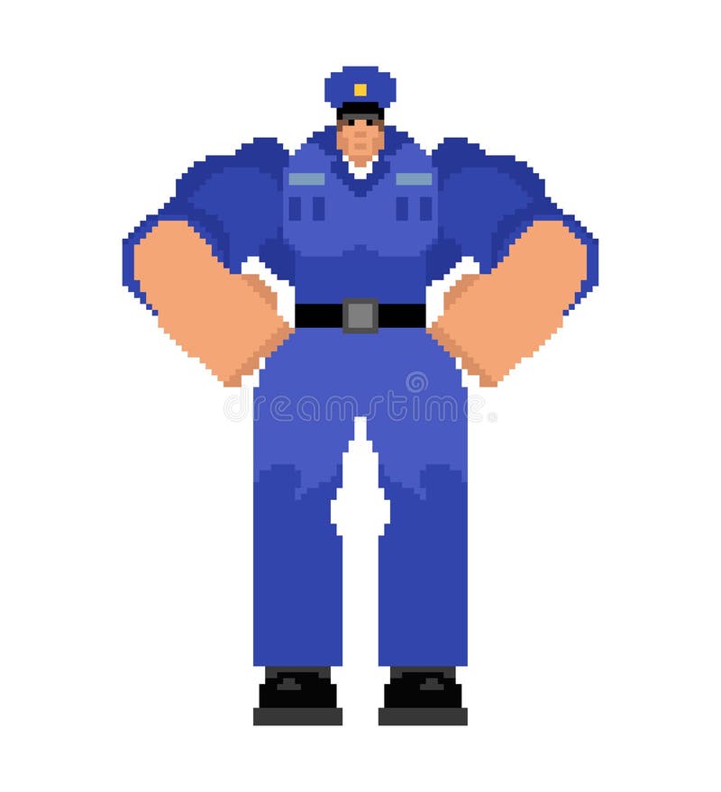 Police Officer Pixel Art. Pixelated Policeman. 8 Bit Cop Stock Vector ...