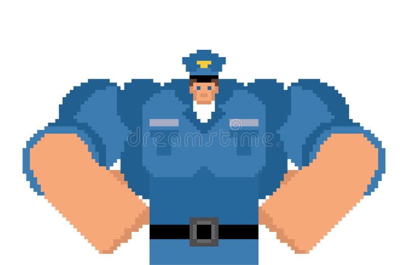 PixelArt: Police Set stock vector. Illustration of pixelated - 15924039
