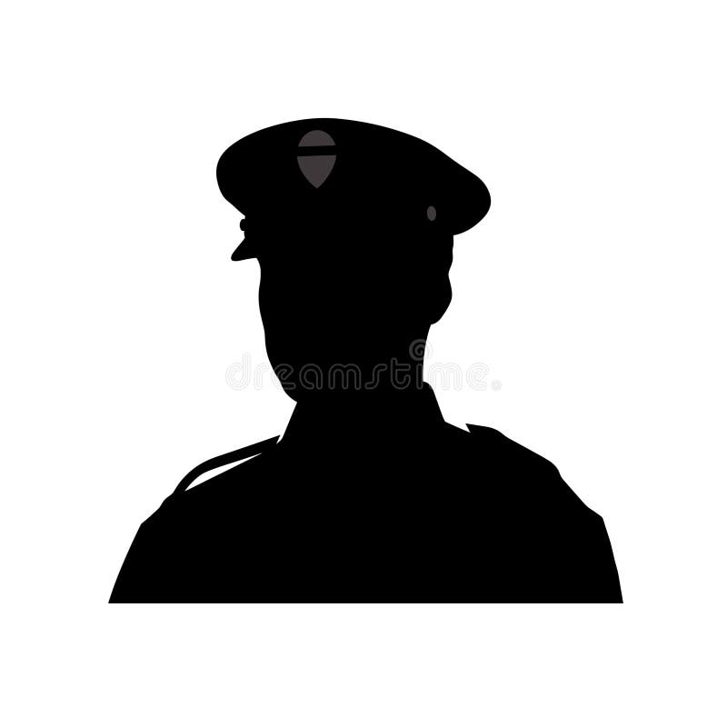 Police Officer Silhouette in Profile Stock Illustration - Illustration ...