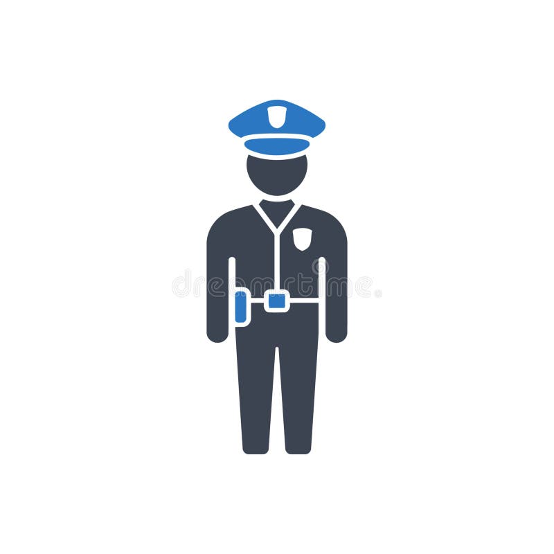 Police Officer Standing Icon Stock Vector - Illustration of sign, icon ...