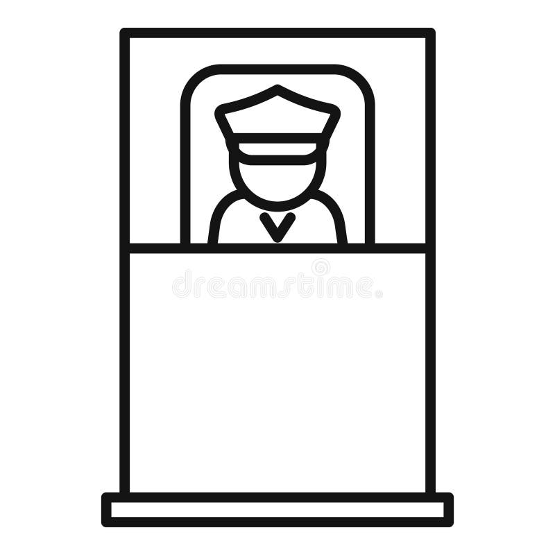 Police Officer Standing Inside Checkpoint Booth Providing Security ...