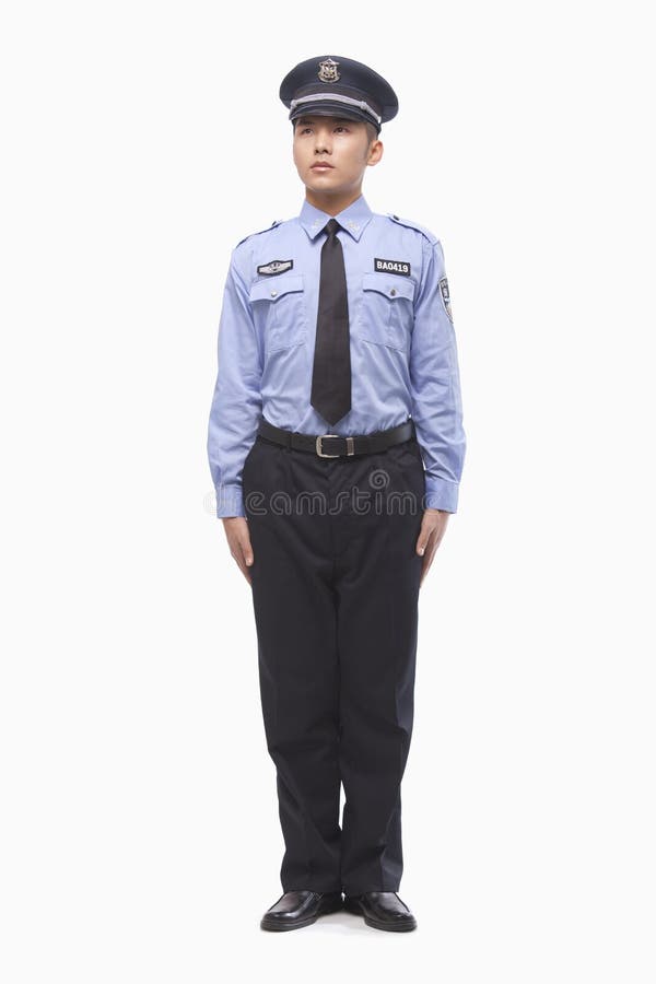 Police Officer Standing, Studio Shot Stock Photo - Image of police ...