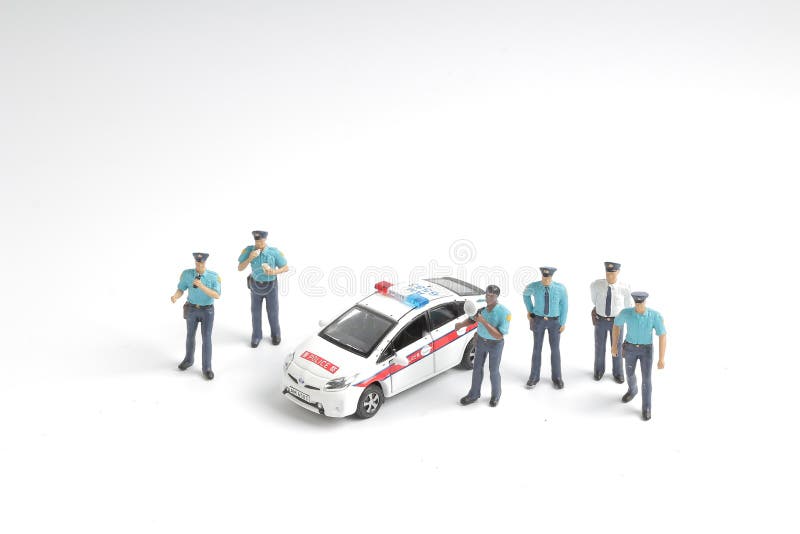 Police Officer Stands in with of Police Car Stock Photo - Image of ...