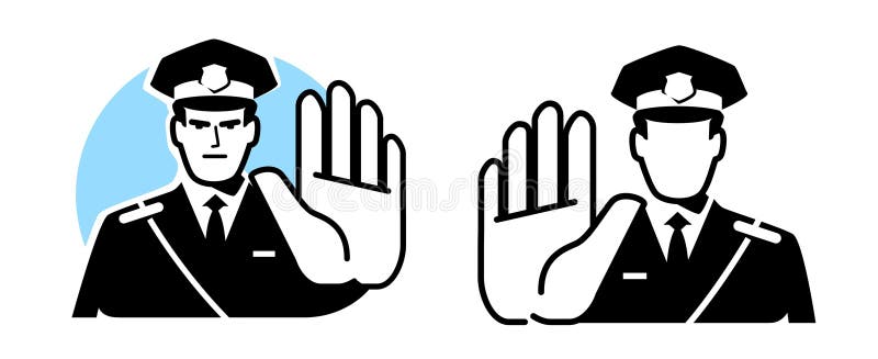 Police Officer Policeman Stop Hand Stock Illustrations – 497 Police ...
