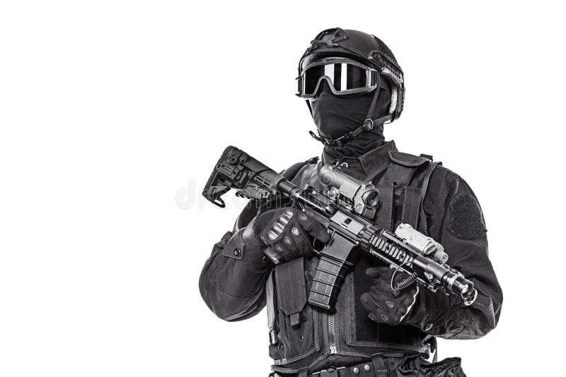 Police officer SWAT stock image. Image of military, studio - 60779999