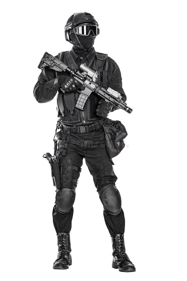 Spec Ops Police Officer SWAT Stock Photo - Image of assault, forces ...