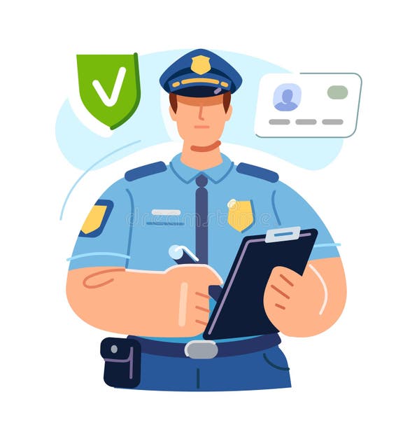 Police Officer in Uniform with Badge. Law Enforcement, Representative ...