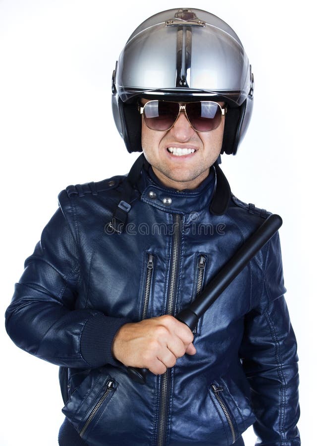 Police Officer in Uniform with His Night Stick Stock Image - Image of ...