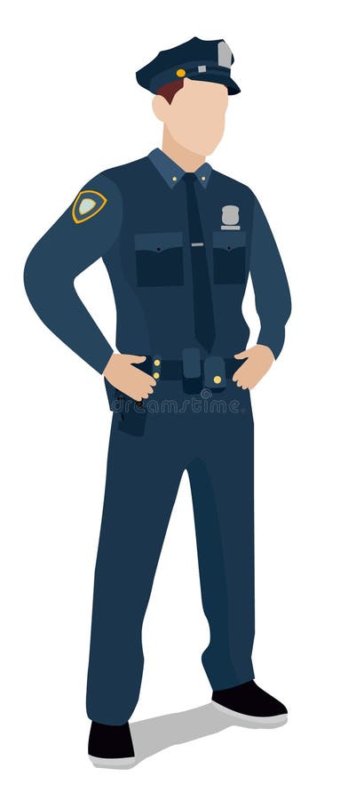 Police Officer on a White Background. Flat Stock Vector - Illustration ...