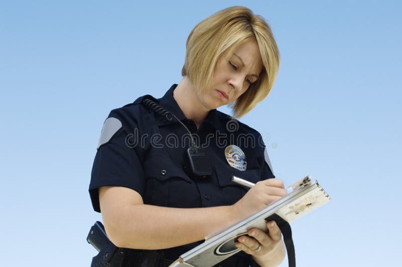 Police Officer - Parking Ticket Stock Image - Image of parking ...