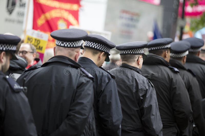 Police Officers from the Metropolitan Police Force Line Up Editorial ...