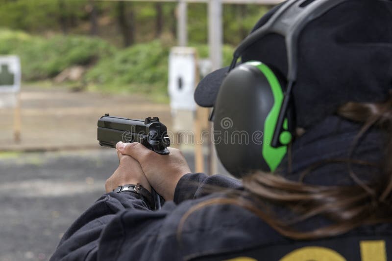 Police Officers Train Target Shooting Stock Photo - Image of people ...