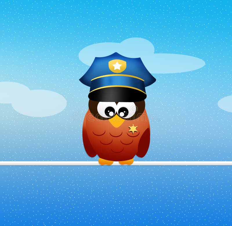 Police owl stock illustration. Illustration of worker - 61315445