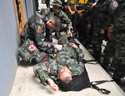 Police paramedic training editorial stock photo. Image of camp - 23765628