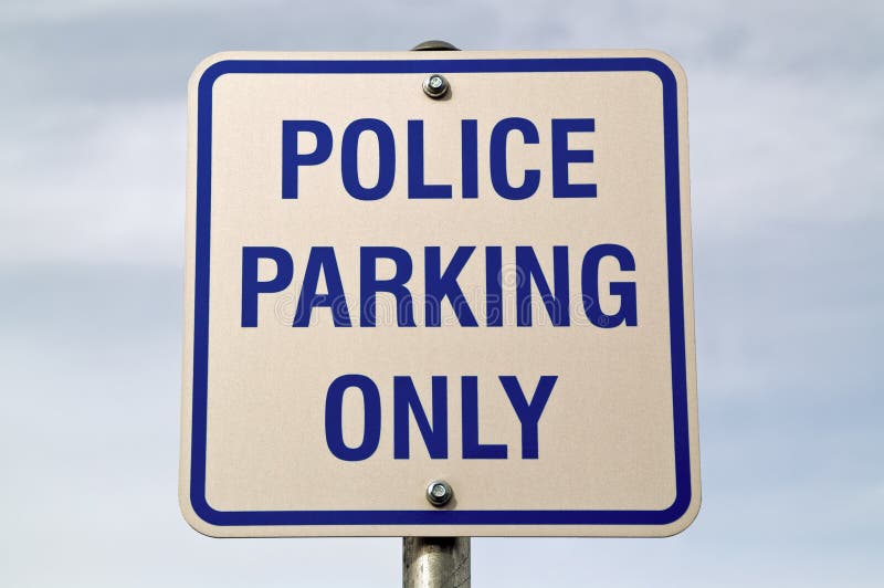 Police Parking only Sign stock photo. Image of communication - 16185822