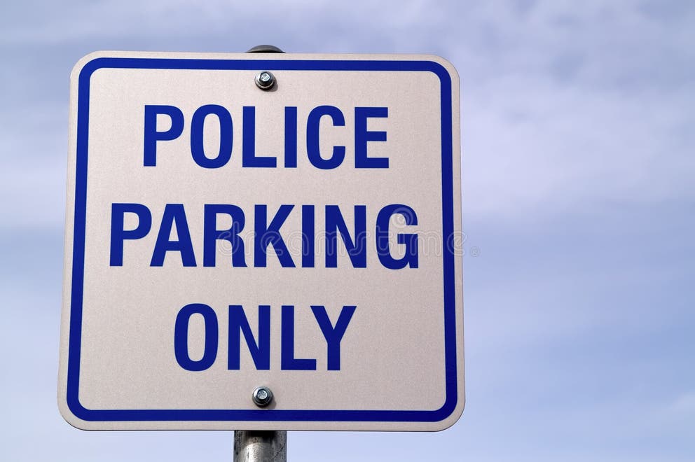 Police Parking only Sign stock photo. Image of communication - 16185822
