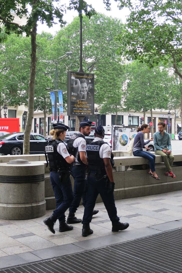 Police Patrol on the Streets of Paris Editorial Photo - Image of people ...