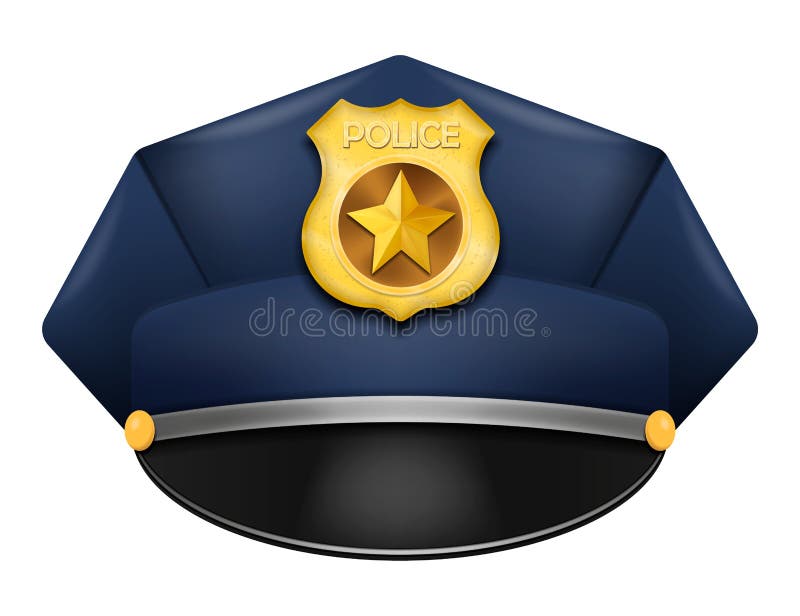 Police Peaked Cap with Gold Cockade. Vector Illustration Stock Vector ...