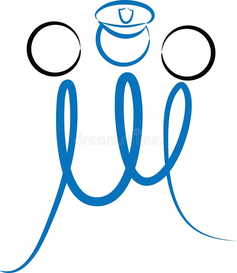 Police and people icon stock illustration. Illustration of harmony ...