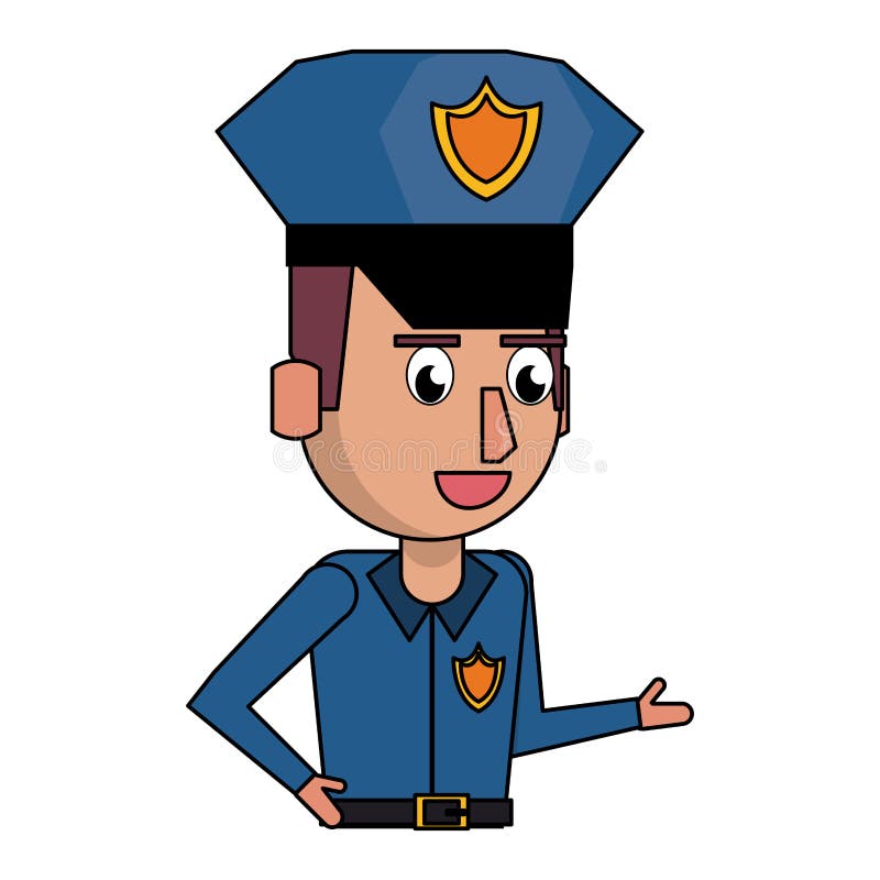 Police Profile Cartoon Colorful Stock Vector - Illustration of person ...