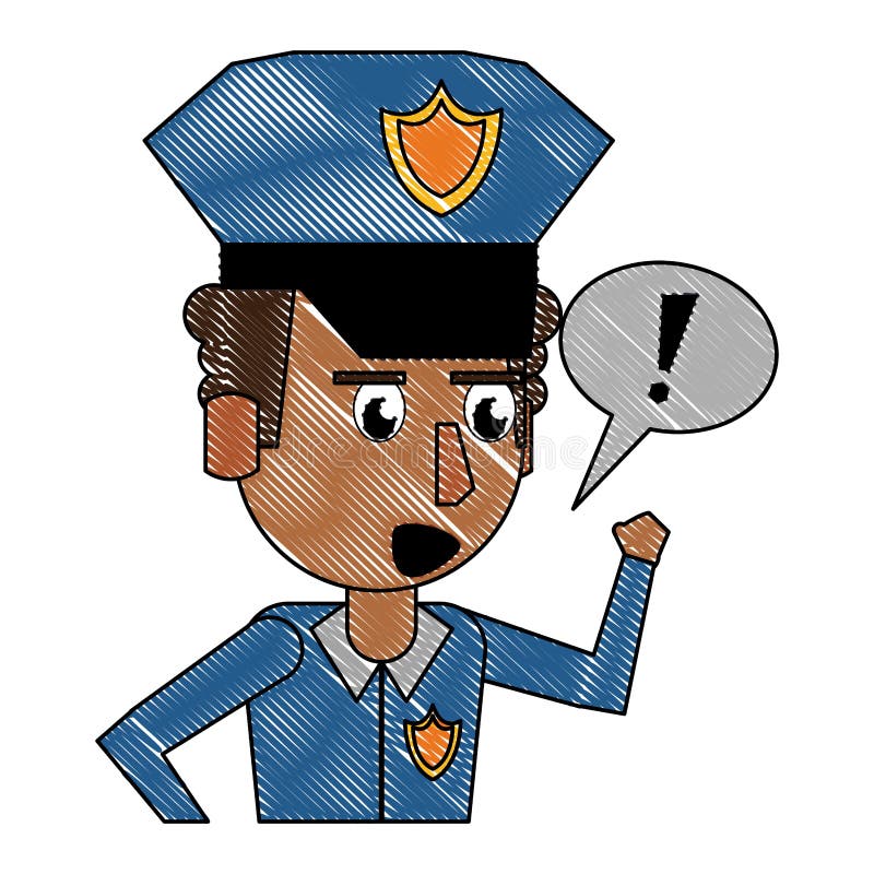 Police Profile Cartoon Sketch Stock Vector - Illustration of human ...