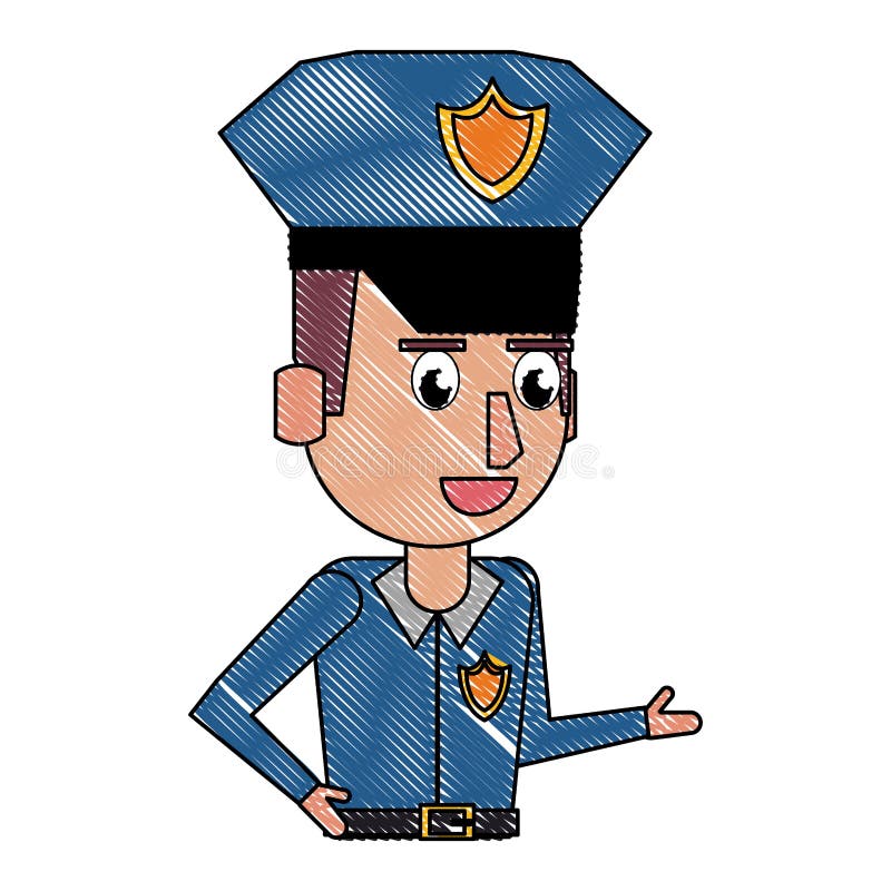 Police Profile Cartoon Scribble Stock Vector - Illustration of badge ...