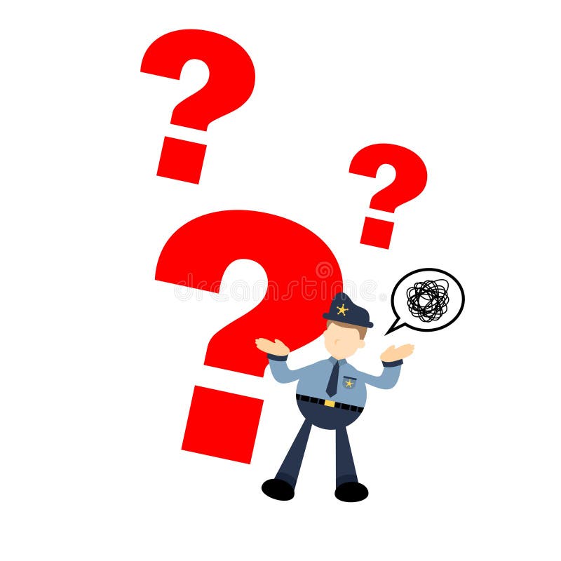 Police Man Ask Something Confusion Cartoon Doodle Flat Design Vector ...