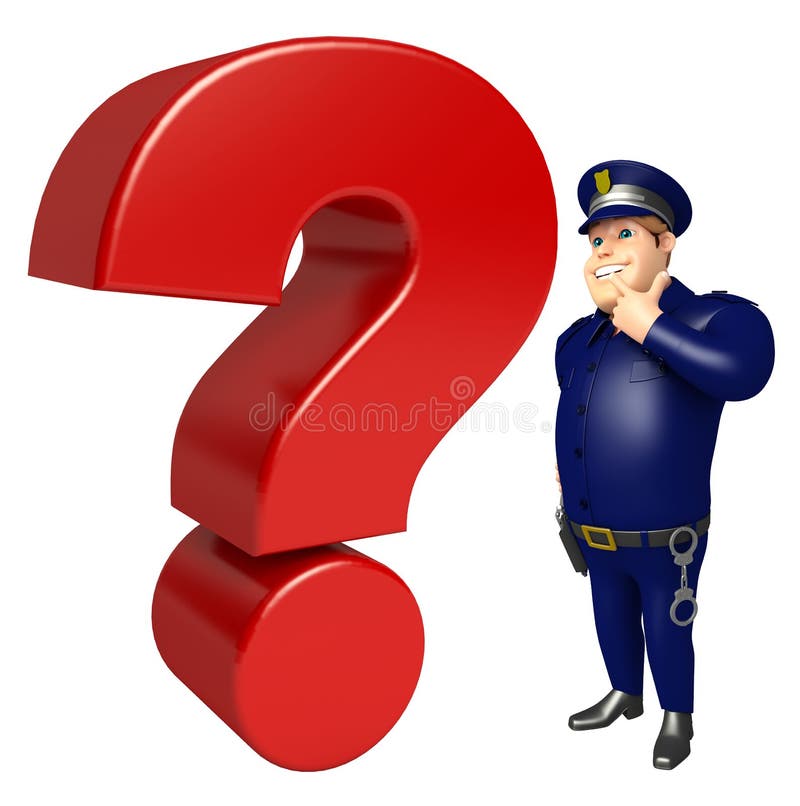 Police with Question mark stock illustration. Illustration of question ...