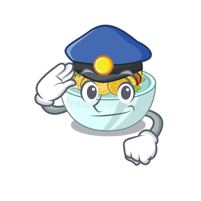 Police Ratatouille is Cooked in Mascot Pan Stock Vector - Illustration ...