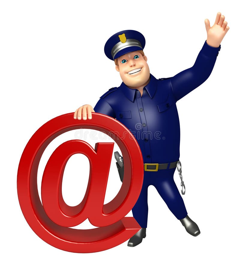 Police with at the Rate Sign Stock Illustration - Illustration of ...